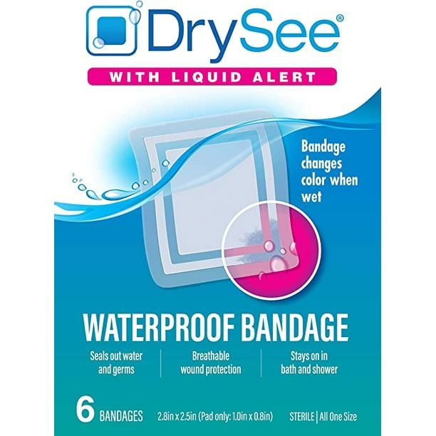 DrySee Waterproof Bandages - Large Bandages for Wound Care, Tattoos ...