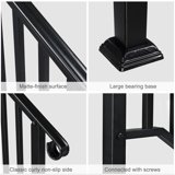 Matte Black Handrail for Outdoor Steps,Fits 4 Steps Outdoor Stair ...