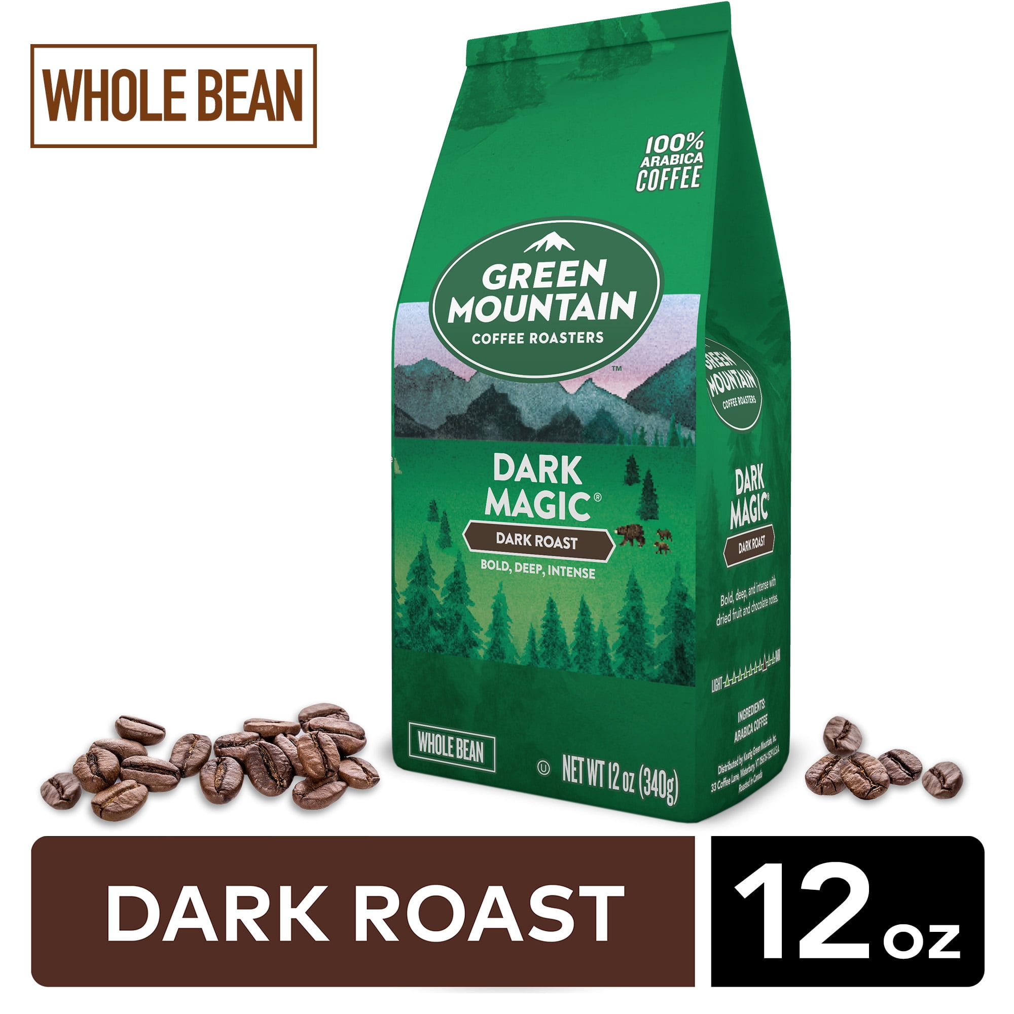 Green Mountain Coffee, Dark Magic, Dark Roast, Whole Bean Coffee ...