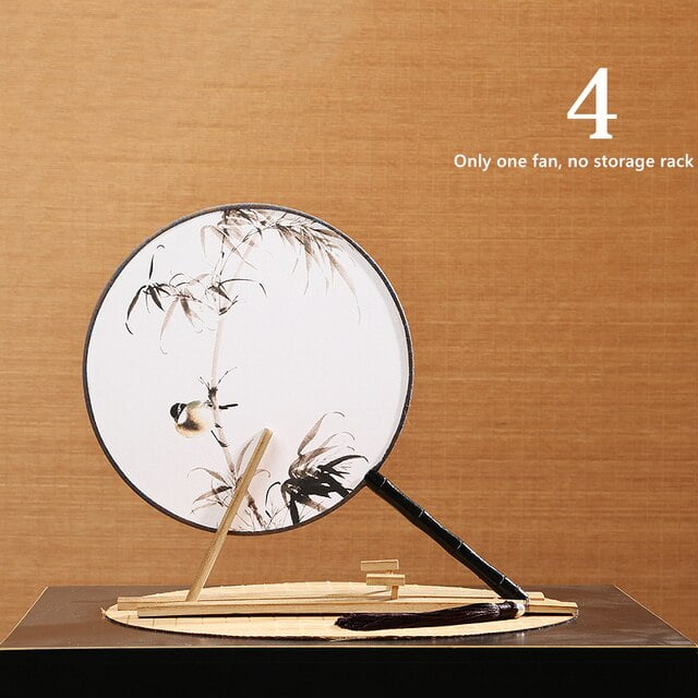 YCNYCHCHY Vintage Round Silk Hand Fan Chinese Style Portable Decorative ...