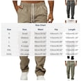 DPTALR Men's Solid Color Casual Loose Cargo Pants,Elastic Waist with ...