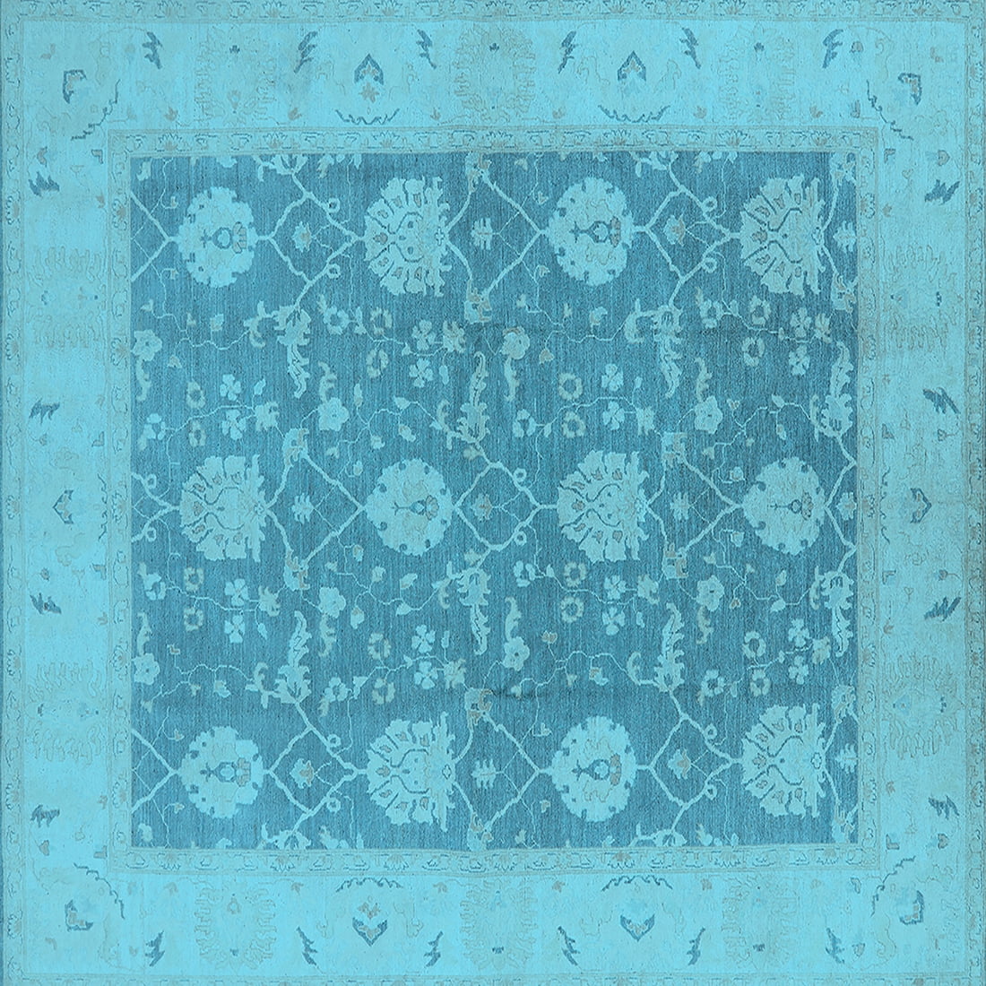 Ahgly Company Indoor Square Oriental Light Blue Traditional Area Rugs ...