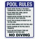 Wisconsin Pool Rules Do Not Enter Sign, Complies With State Of ...