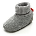 Baby Sneakers First Soft Sole Shoes for Warm Winter Gray Flexible Crib ...