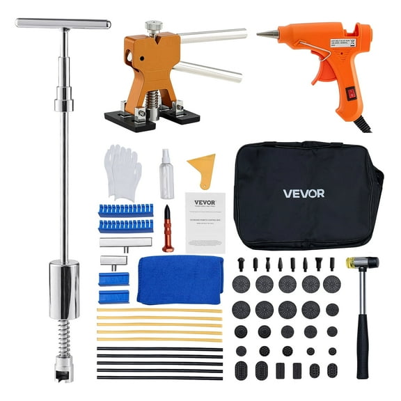 VEVOR Dent Puller Kit, 61 PCS Paintless Dent Removal Kit with Golden ...
