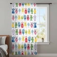 Colorful Monsters Semi Sheer Curtains Drapes for Living Room,Bedroom ...