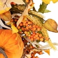 Northlight Velvet Pumpkins and Wheat Artificial Fall Harvest Wreath ...