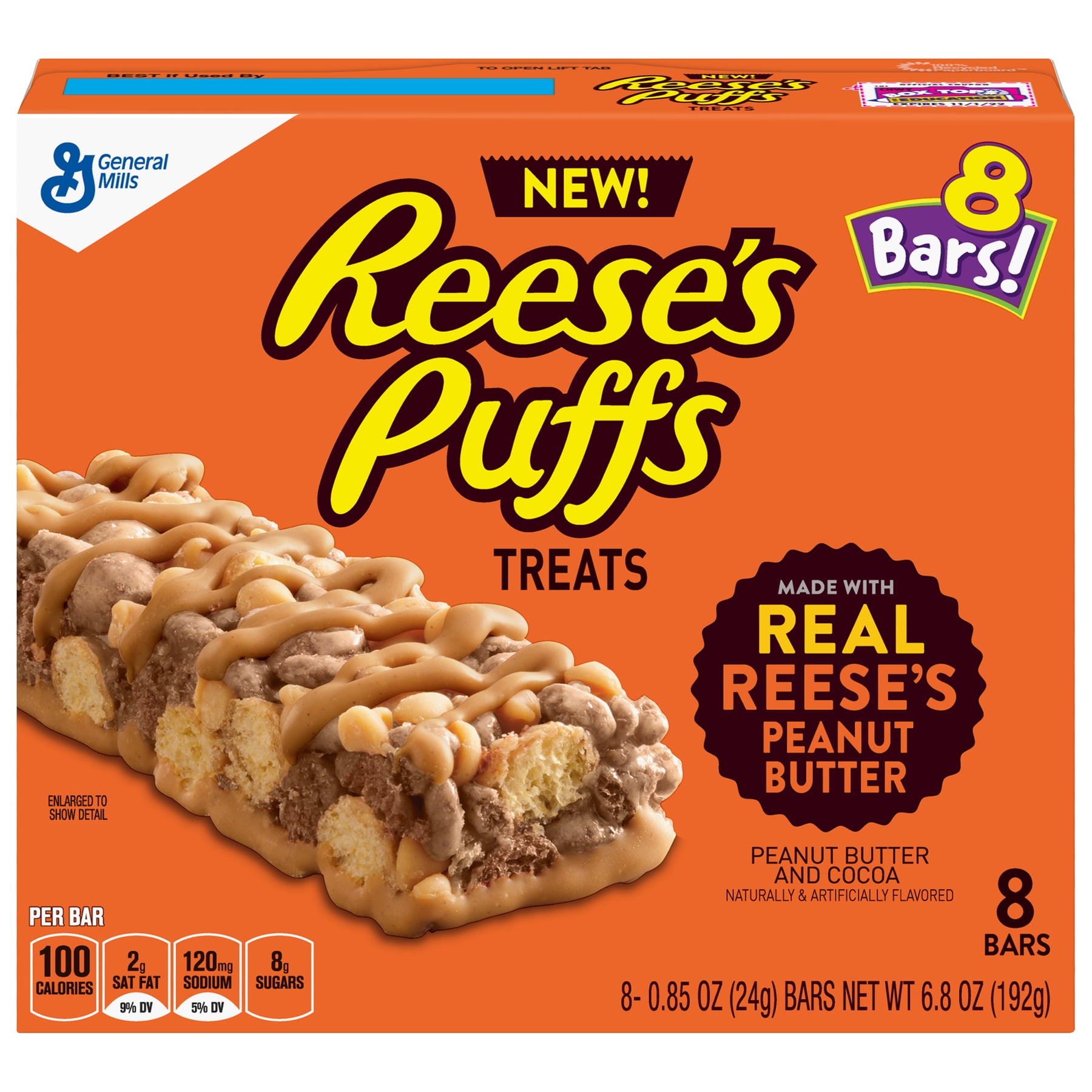 Reese's Puffs Treats 8ct, 0.85 OZ - Walmart.com - Walmart.com