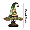 2PC LED Witch Hat Lamp, Stained Glass Resin Wizard Hat Light Gothic ...