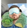 DolliBu Green Sea Turtle Plush Neck Pillow - Soft Travel Neck Pillow ...