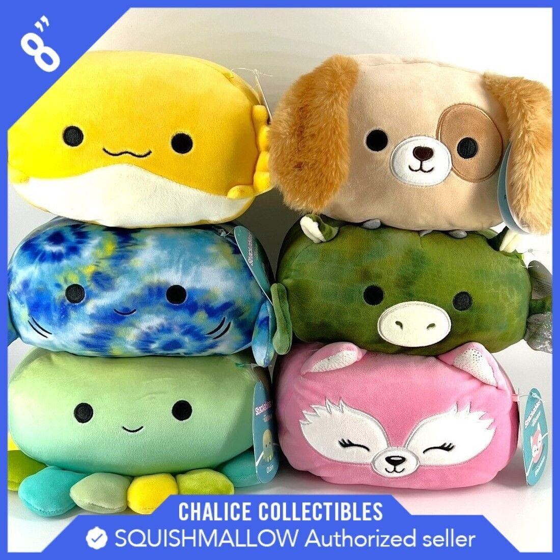 Squishmallows Kellytoy Plush Stackables 8" NWT Assortment Set of 6 ...
