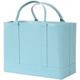 Blue Faux Leather Business File Bag: Chic Document Organizer & Travel ...