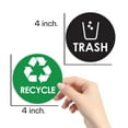 4x4 Inch Recycle Sticker Trash Bin Label - Durable, Easy to Use Vinyl ...