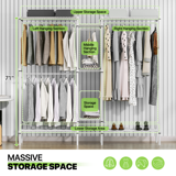 Magshion Heavy Duty Clothes Rack L-Shaped Clothing Rack for Corner ...