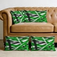 Abstract Green Waves Pillow Covers Set of 2, Modern Minimalist Green ...