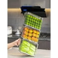 Kitchen Refrigerator Organizer Containers, Stackable Food Storage Container With Lid Handle ...