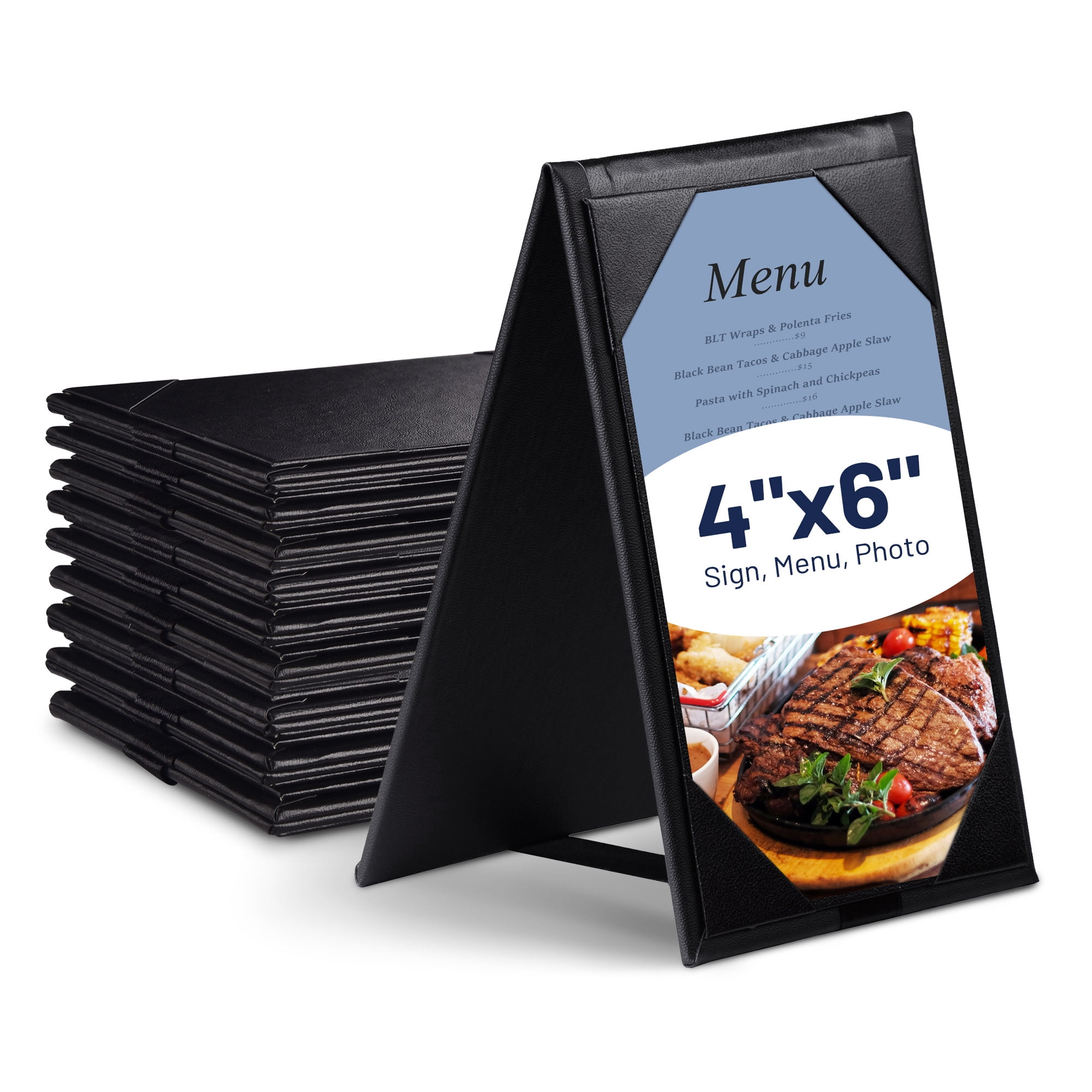 Wechef 10pcs 4x6inches Double-Sided Menu A-Frame Holder Table Tent ...