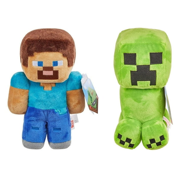 Mattel - Minecraft Plush Stuffed Animals - SET OF 2 (Steve & Creeper)(8 ...