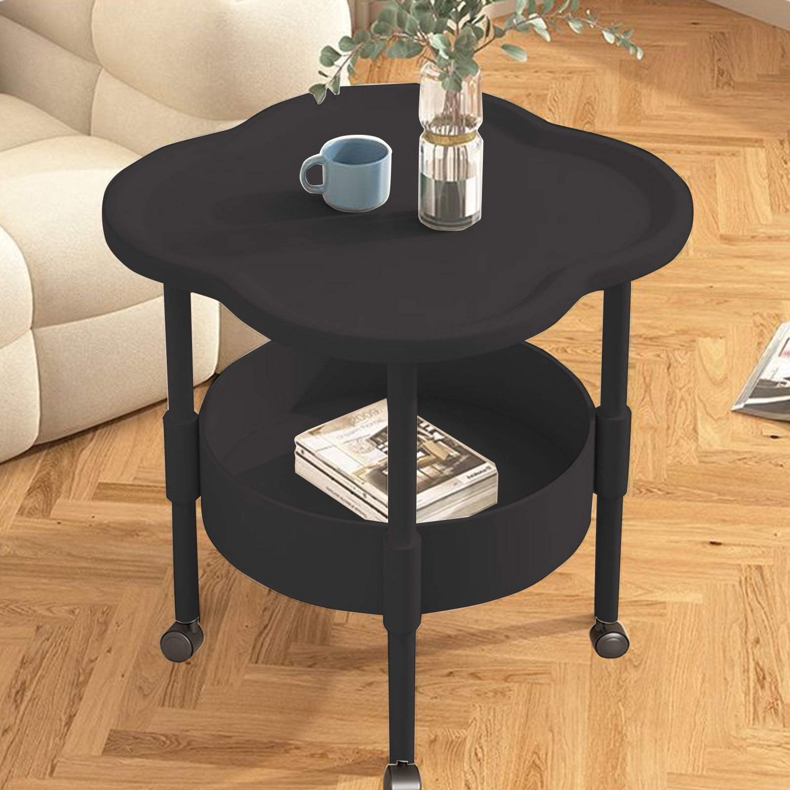 Click here for Qiweii Modern Bedside Table With Wheels And Drawer... prices