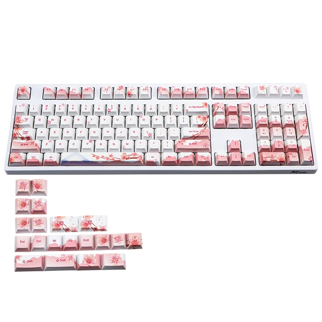 PBT Cherry Blossom Keycap Mechanical Keyboard Cherry Profile Dye ...