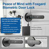 Foxgard Fingerprint Door Lock, Smart Bedroom Door Knob with Thumbprint ...