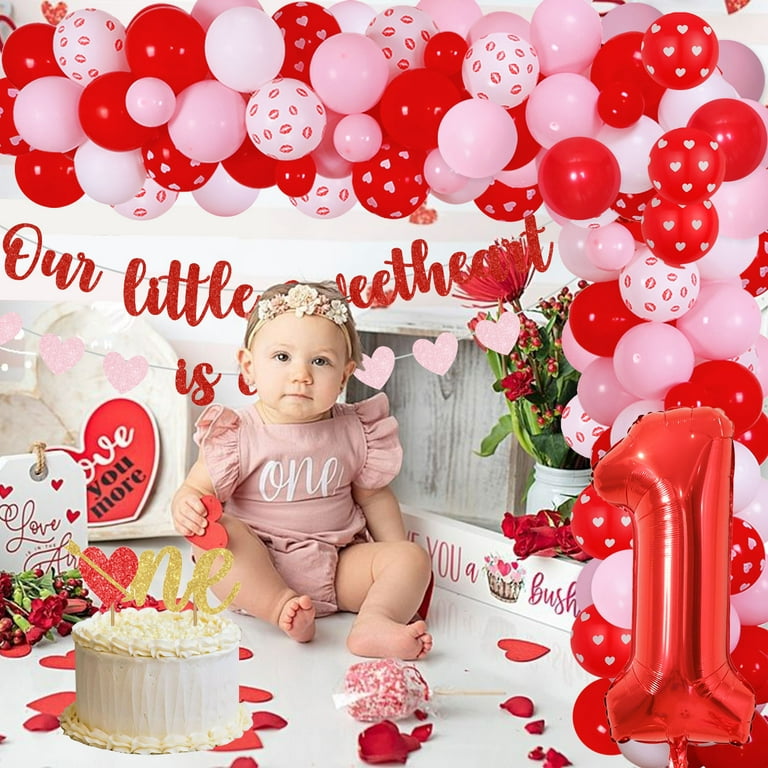Valentine Themed Birthday Party Pink And Red Floral Valentine's Day