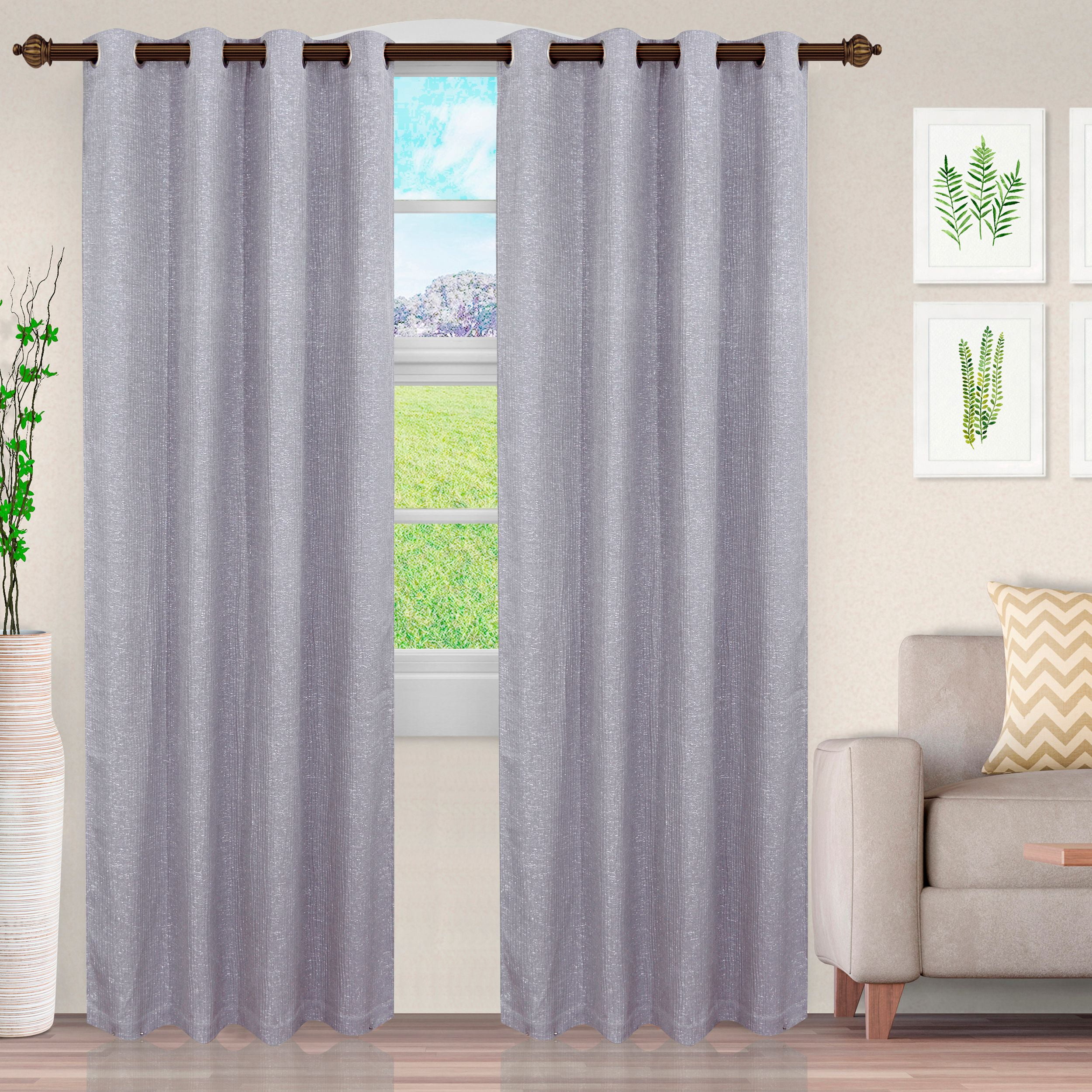 Impressions Derna Cascade Jacquard Curtains Set of 2 with Grommet Top ...