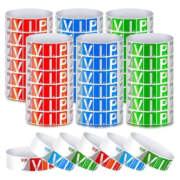 600 Paper WristBand Synthetic Paper Assorted Color Identity Bands Entry ...
