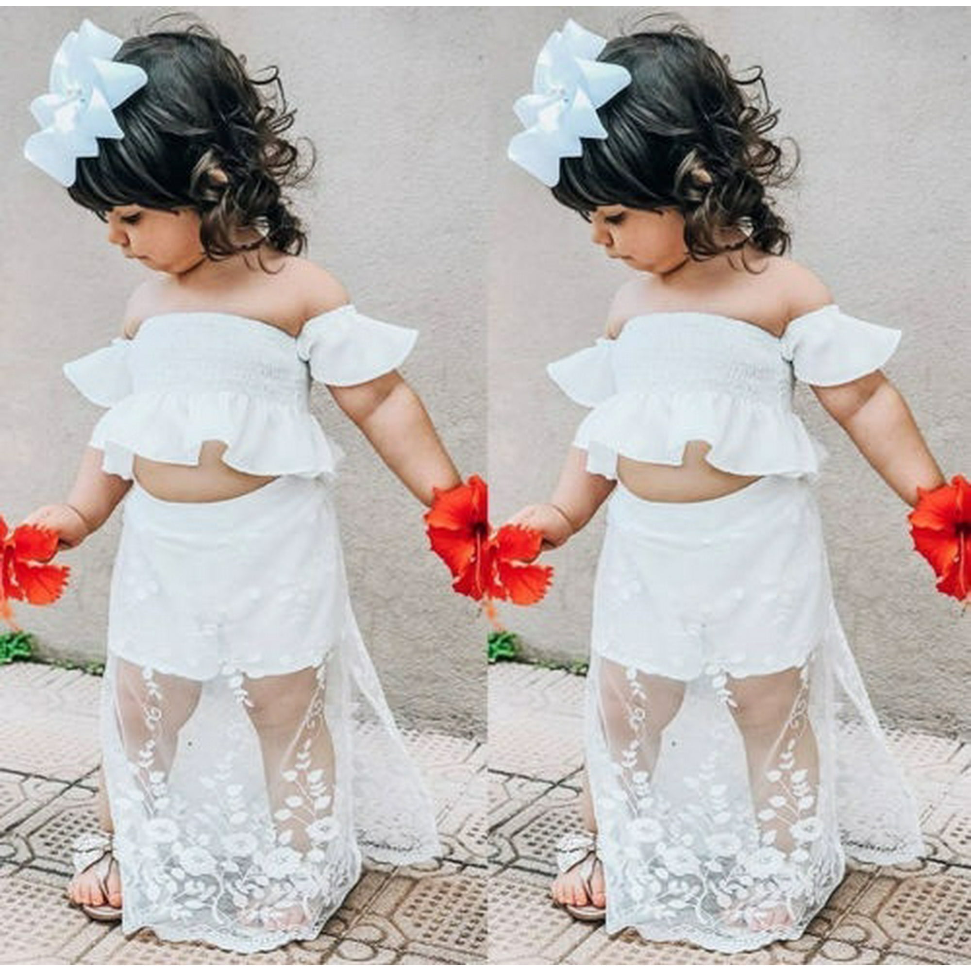 Click here for Goowrom Toddler Kids Baby Girl White Lace Off Shou... prices