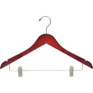 International Hanger Wooden Curved Combo Hanger, Natural Finish with ...