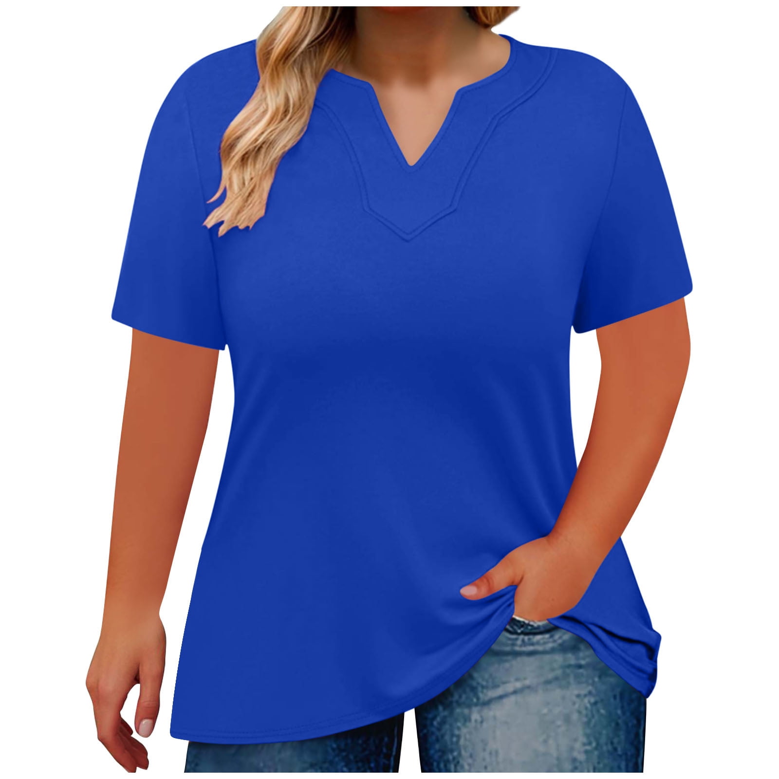 Click here for Timegard Plus Size Top For Women V Neck Drop Shoul... prices