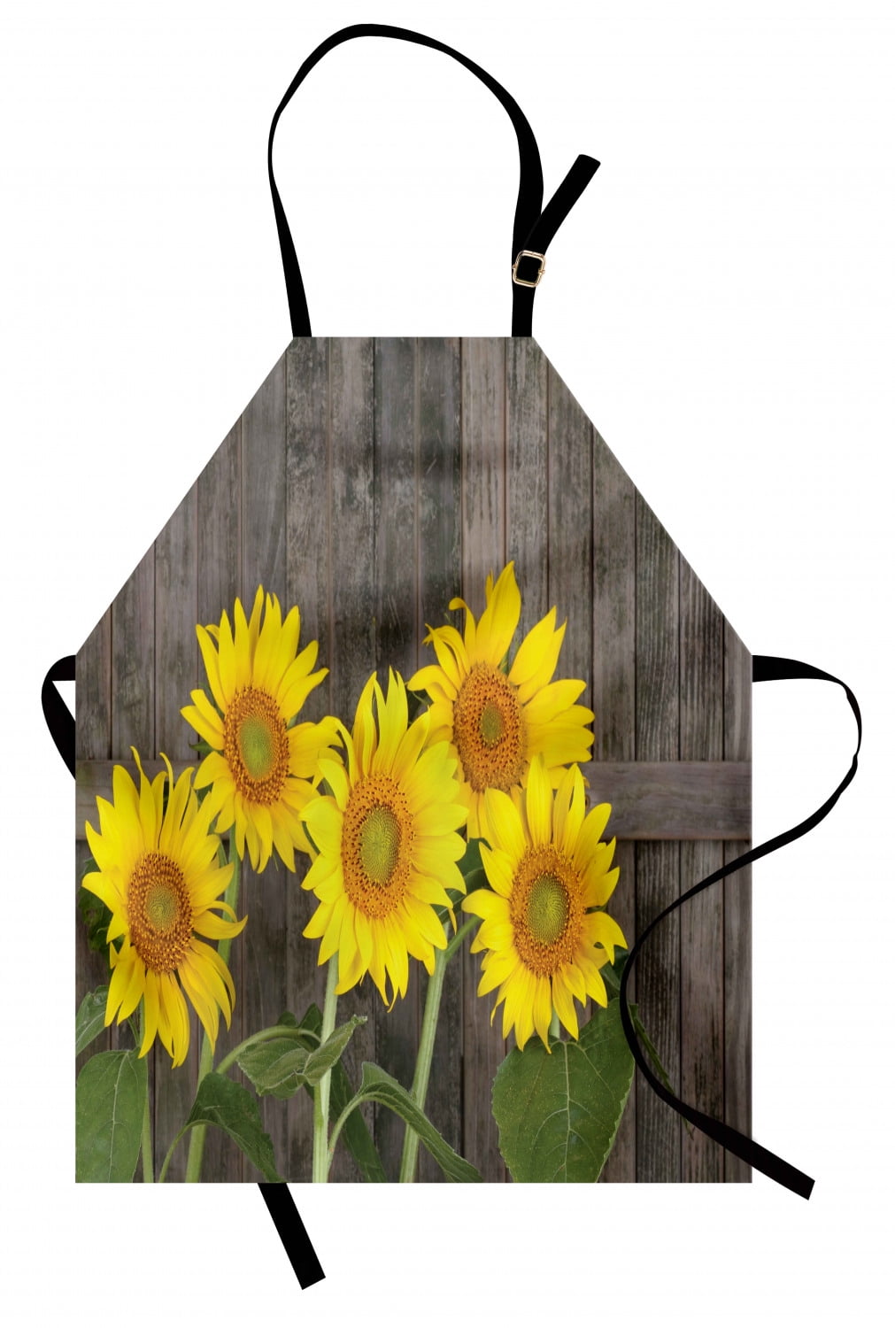 Sunflower Apron Helianthus Sunflowers Against Weathered Aged Fence ...