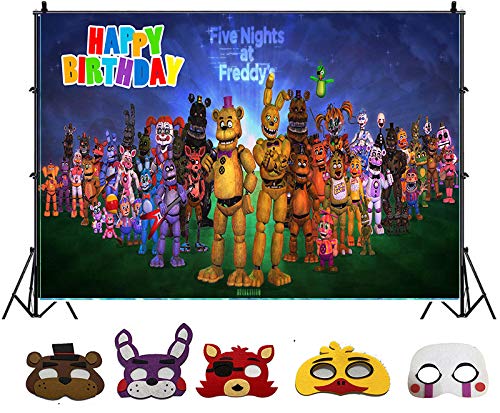 Party Backdrop Five Nights at Freddy's Backdrop FNAF Backdrop + 5 Pack ...