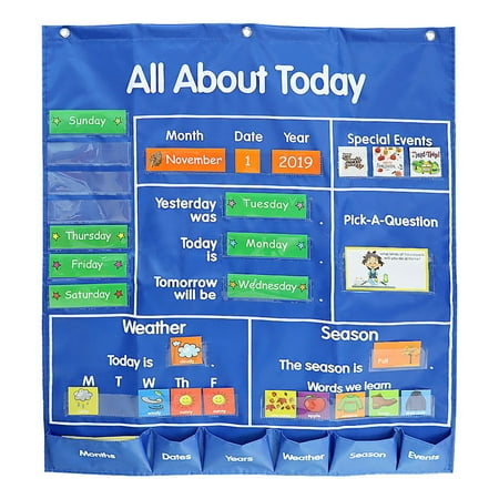 AIHOME All About Today Pocket Chart Daily Classroom Calendar Board ...