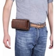 Brown Horizontal Belt Loop Magnetic Soft Leather Case is Compatible ...