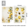 A painting of a bee flying over a bunch of lemonskitchen towels4 Pcs ...