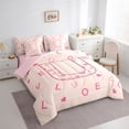 Catabedysis Kawaii Heart Initial U 7 Pieces Full Size Bedding Sets ...