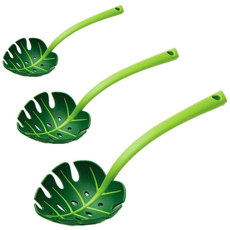 rrtqabn Green monstera leaf colander, leafy jungle spoon soup, pasta ...
