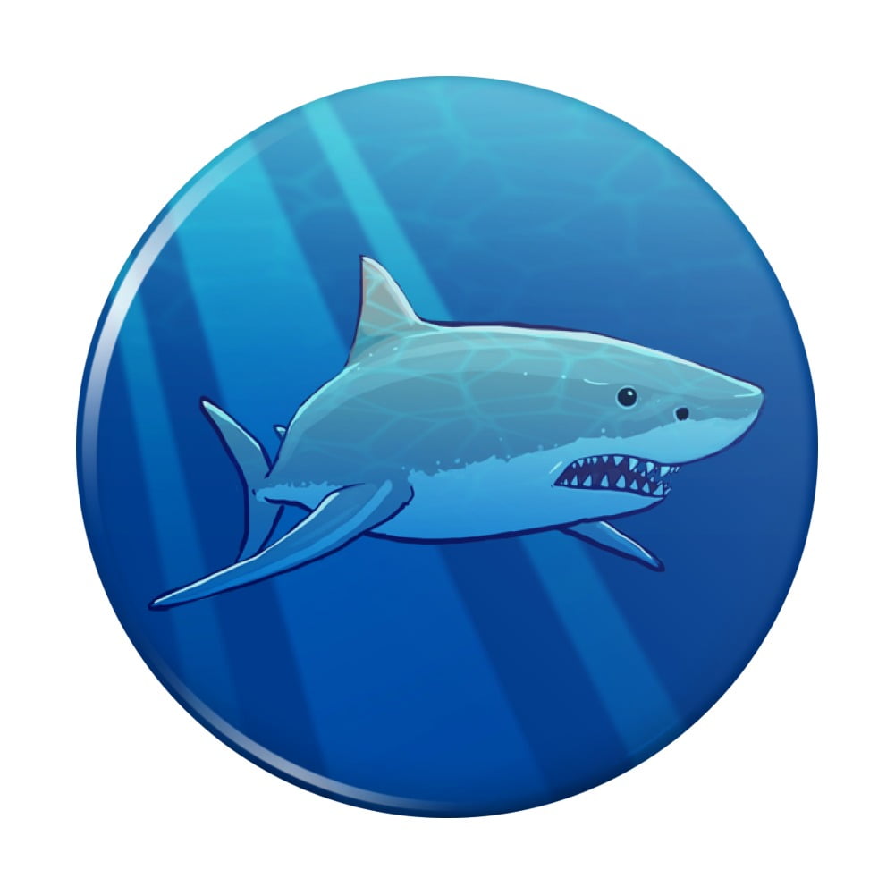 Great White Shark Realistic Kitchen Refrigerator Locker Button Magnet ...