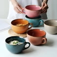 BPPEG 2026 New Large Coffee Mug Vintage Brown Edging Soup Mug Handmade ...