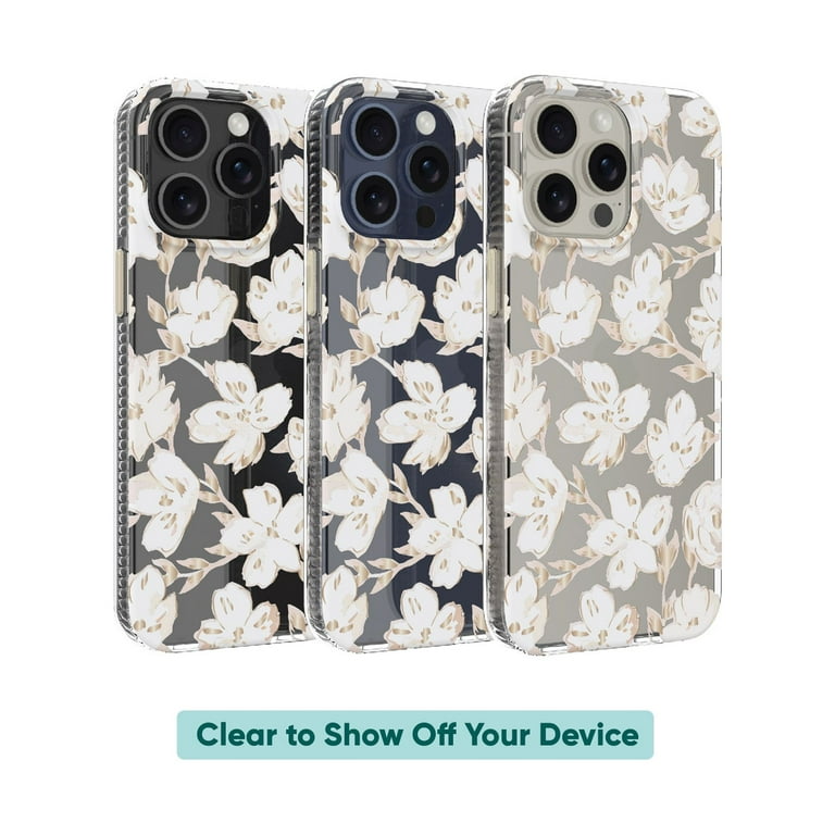 onn. White Whisp Floral Phone Case for iPhone 15 Pro Max onn. White Whisp Floral Phone Case for iPhone 15 Pro Max