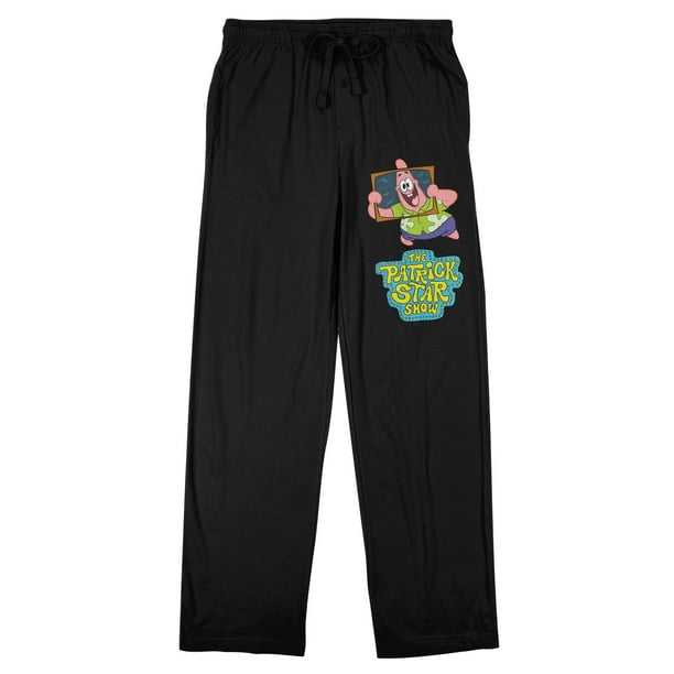The Patrick Star Show Patrick & Logo Men’s Black Sleep Pajama Pants-XL ...