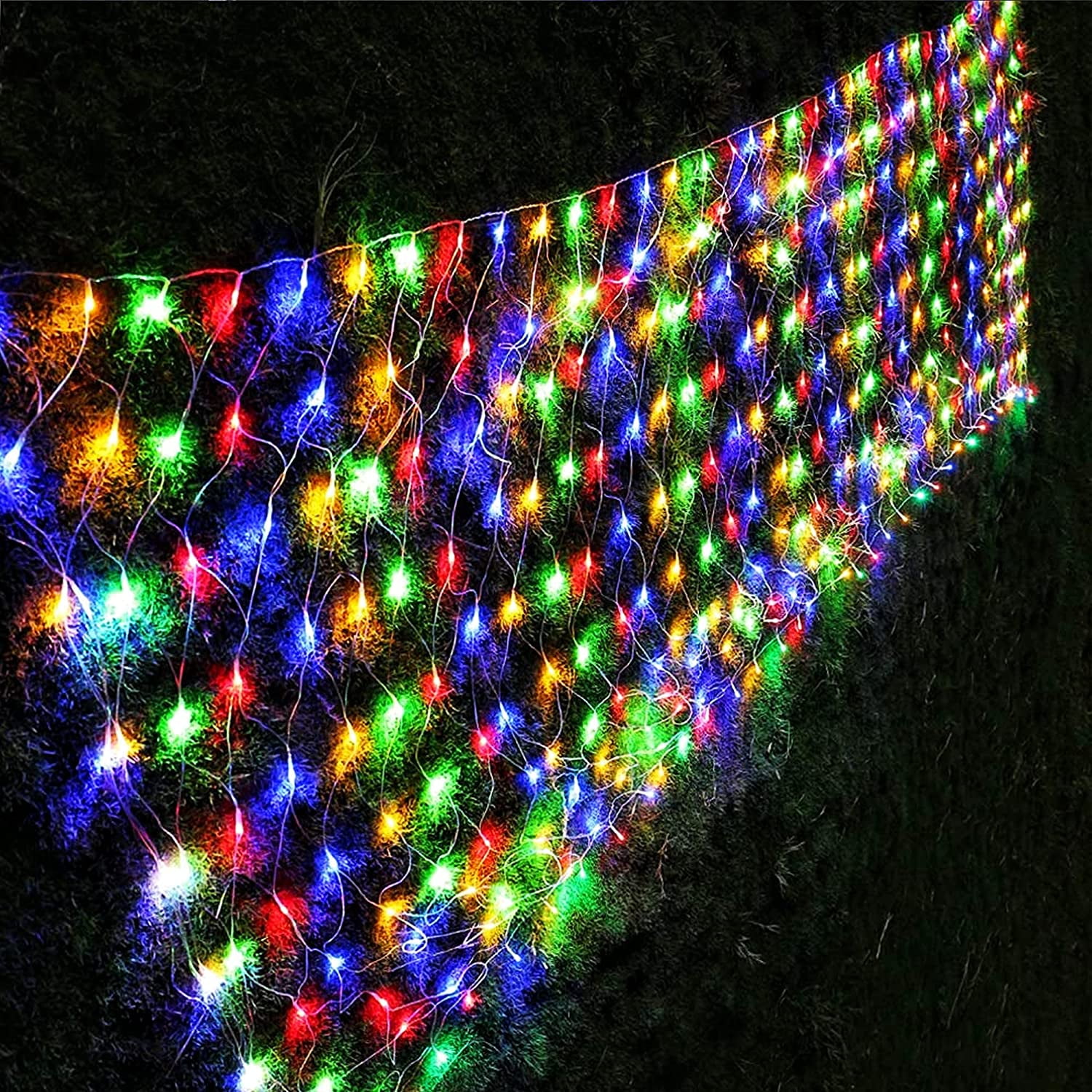 Expandable Christmas Net Lights Outdoor 5ft x 5ft 96 Led Mesh Fairy ...
