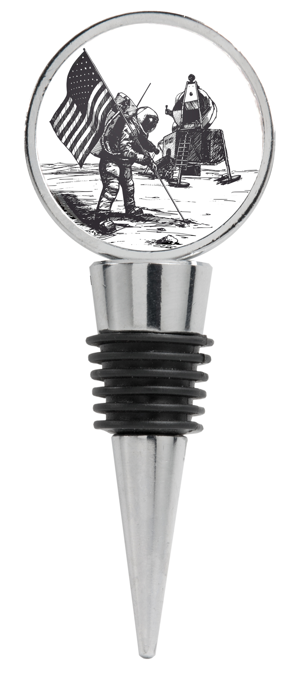 Moon Landing Drawing Illustration Wine Stopper - Walmart.com