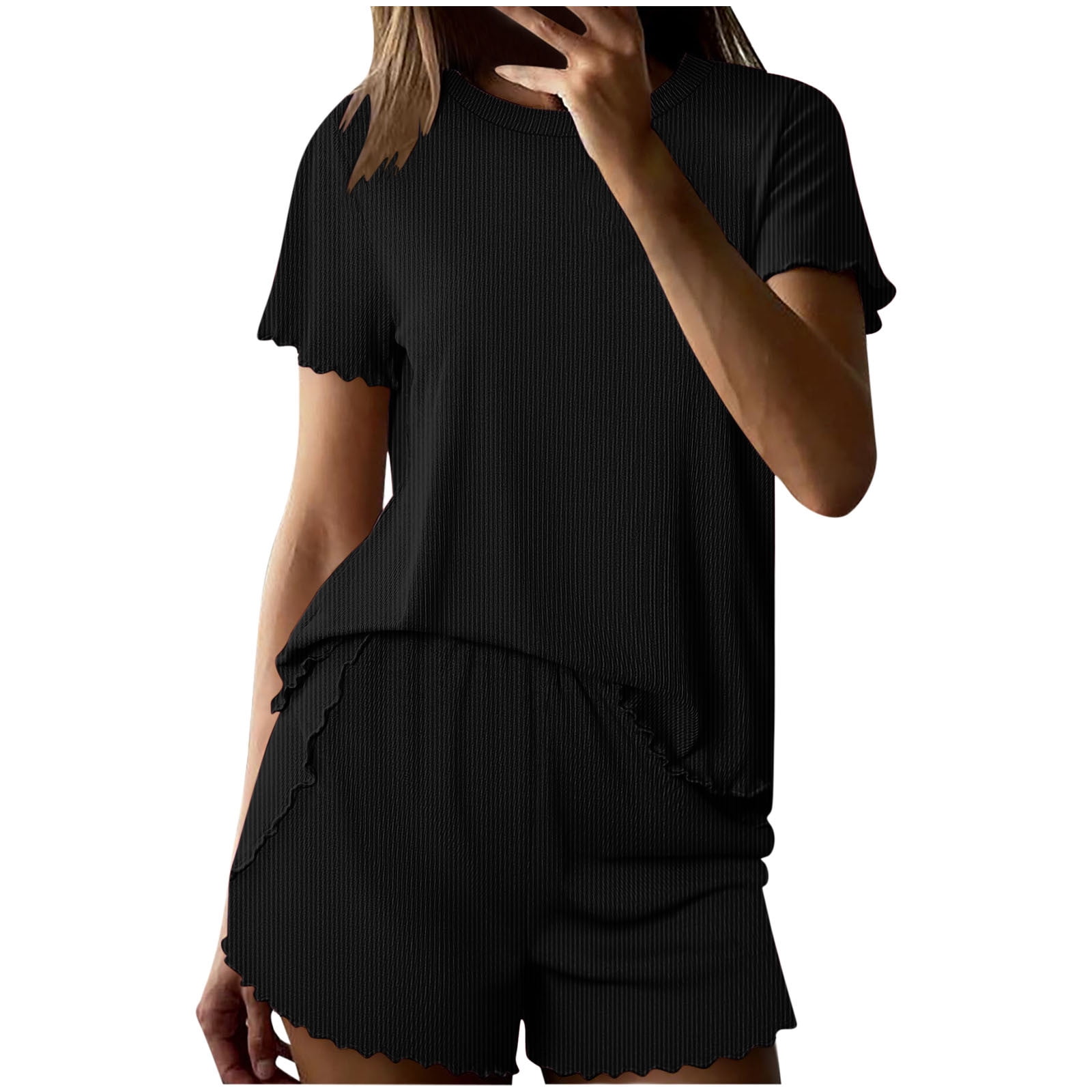 Click here for Yoeyez Womens Pajama Sets Ribbed Knit Shorts Sets... prices