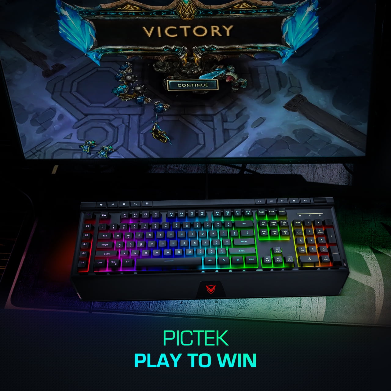 Buy Pictek RGB Gaming Keyboard – 6x Programmable Onboard Macro Keys ...