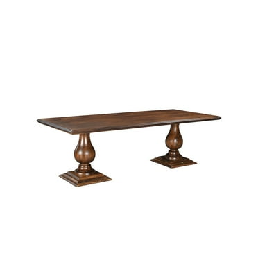 Taran Designs Lawrence 96" Solid Wood Double Pedestal Dining Table in ...