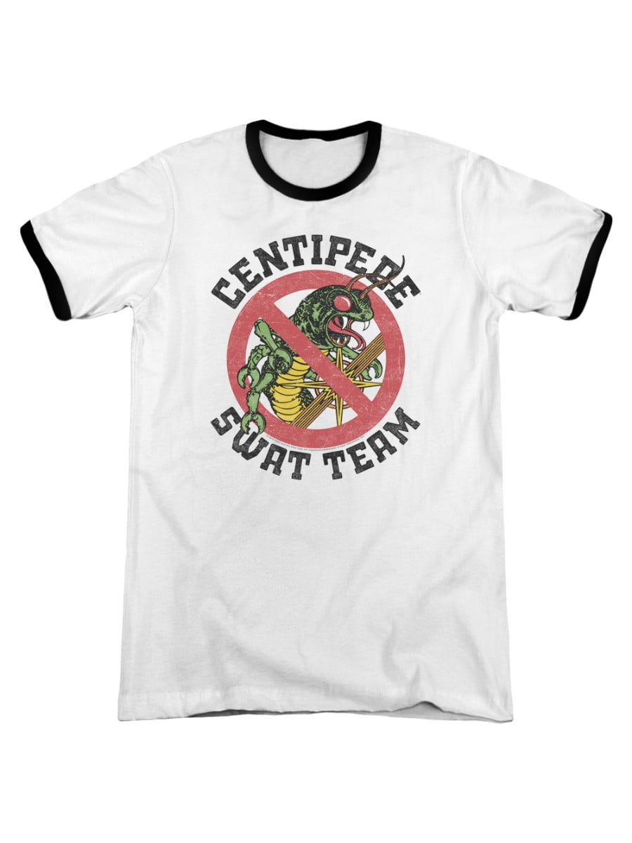 Atari Console Centipede Game Centipede Swat Team Adult Ringer T-Shirt ...
