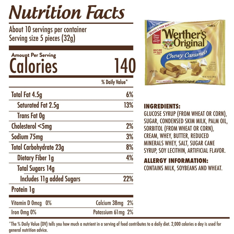 Werthers Original Candy Nutritional Information Werther's Original