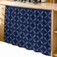 Navy Blue Cabinet Curtains 35''x35'', Geometric Leaf Diamond Plaid ...